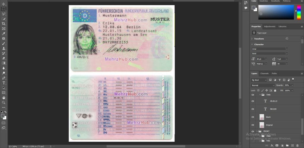 Germany Driver License PSD Template - ویرگول