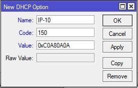 تنظیم Option 150 در DHCP سرور میکروتیک - ویرگول